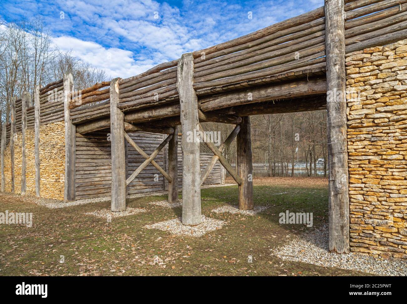 Reconstruction of a Celtic city gate in Bavaria Stock Photo - Alamy