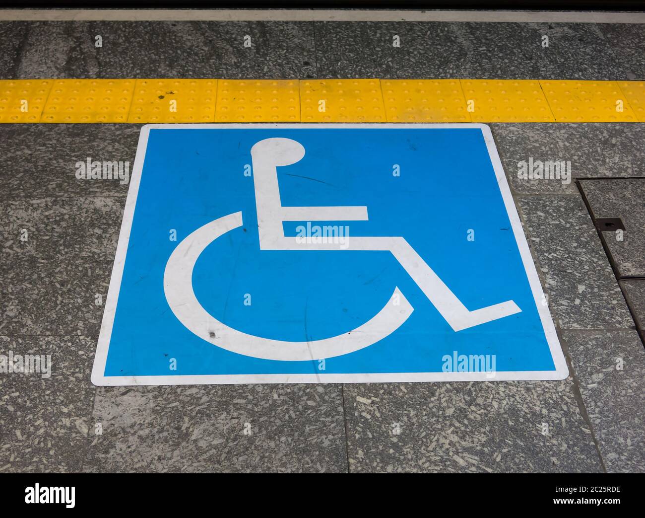 International symbol of access in brazilian subway station Stock Photo ...