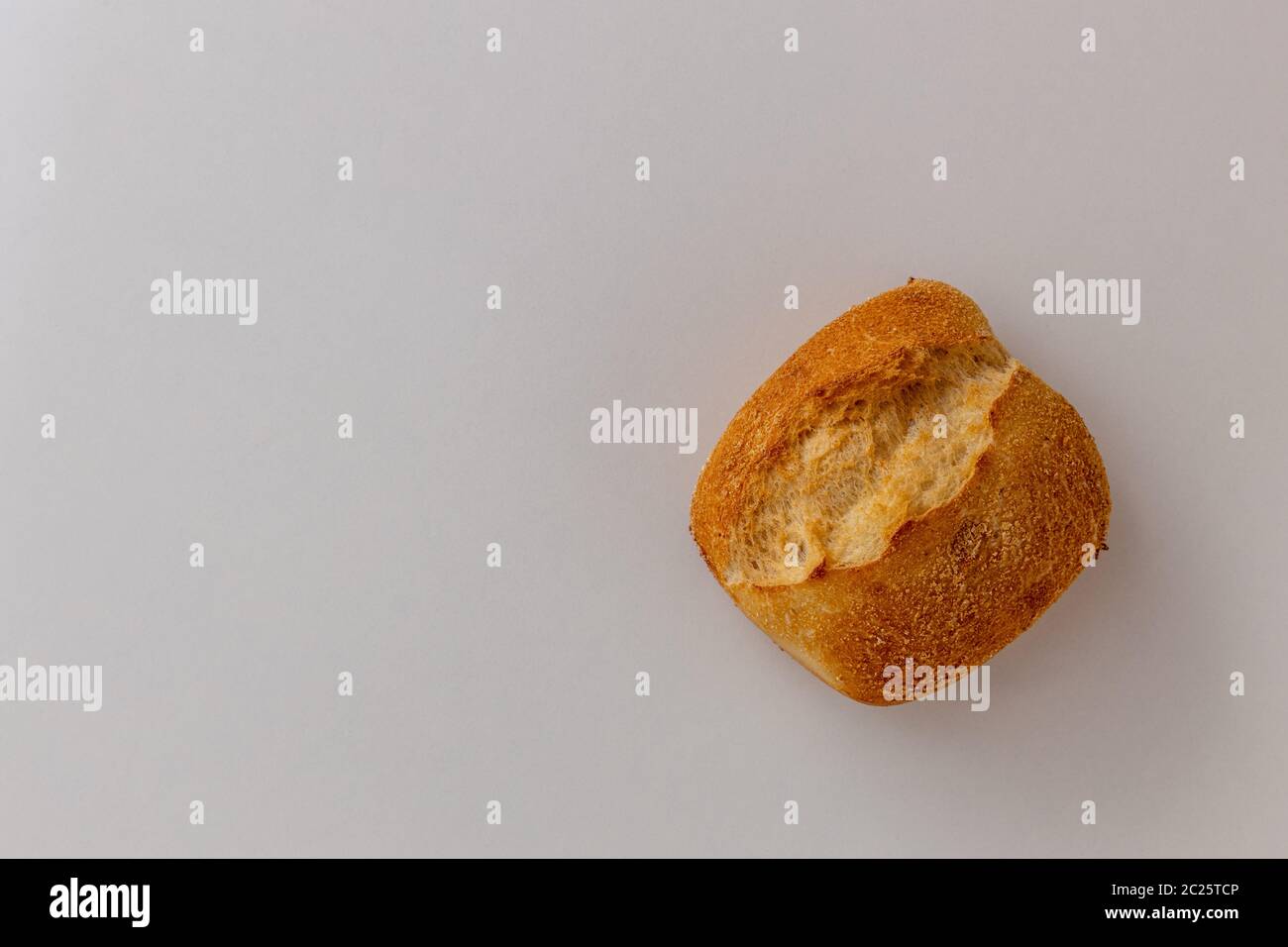 Breakfast with a fresh rustic Bun Stock Photo - Alamy