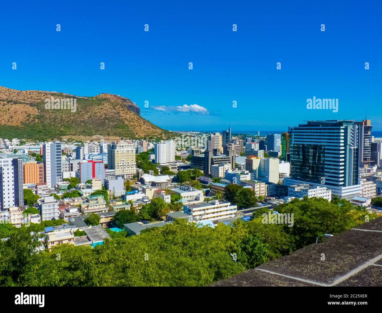 Port Louis, Mauritius island - Jun 19, 2014 : view of Port Louis ...