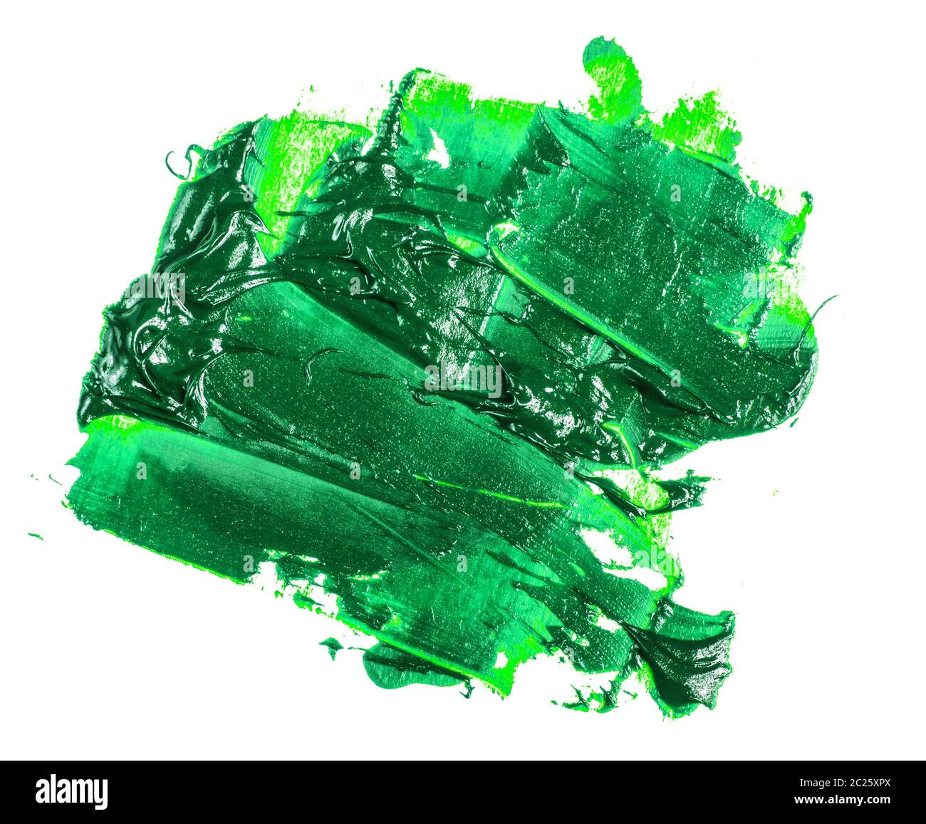 smear of green oil paint on a white Stock Photo - Alamy