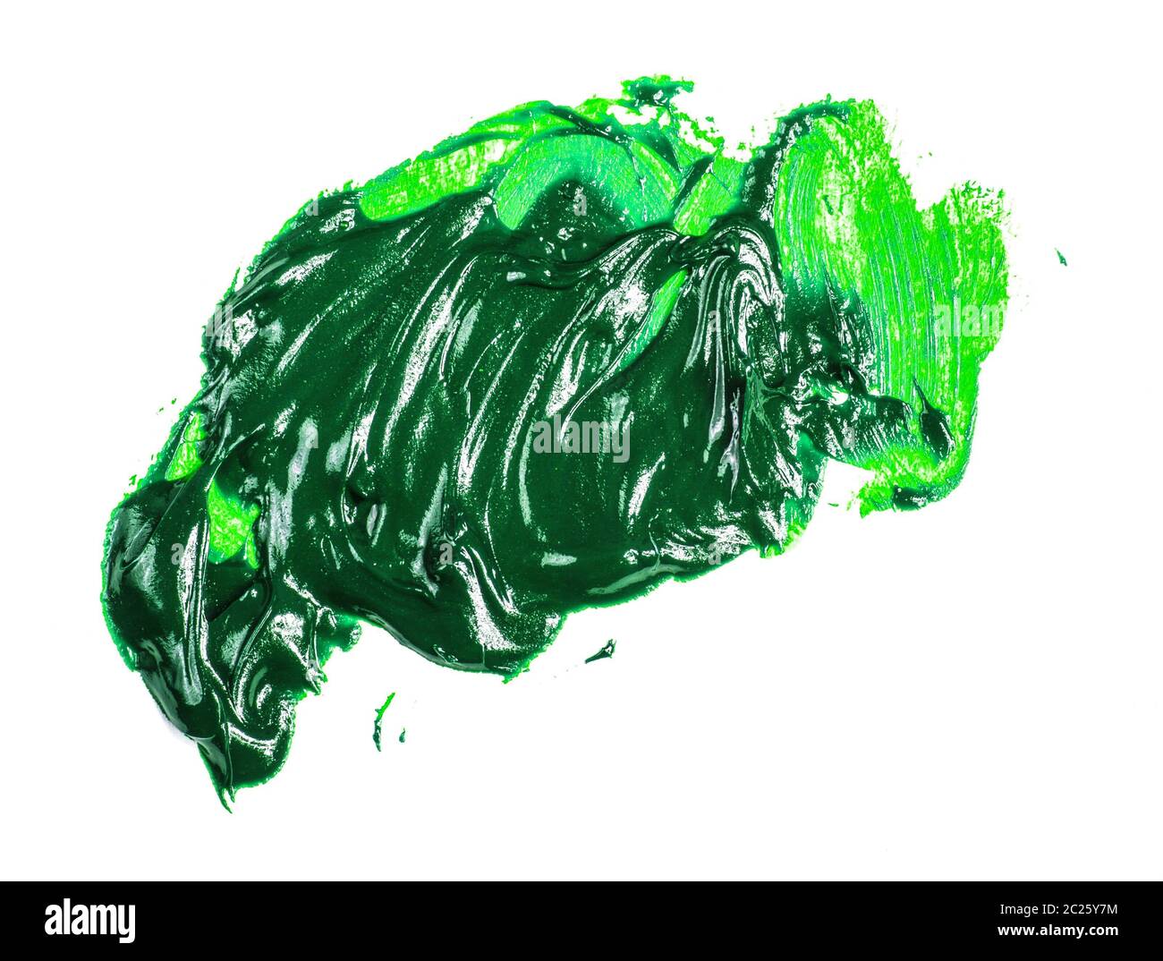 smear of green oil paint on a white Stock Photo - Alamy