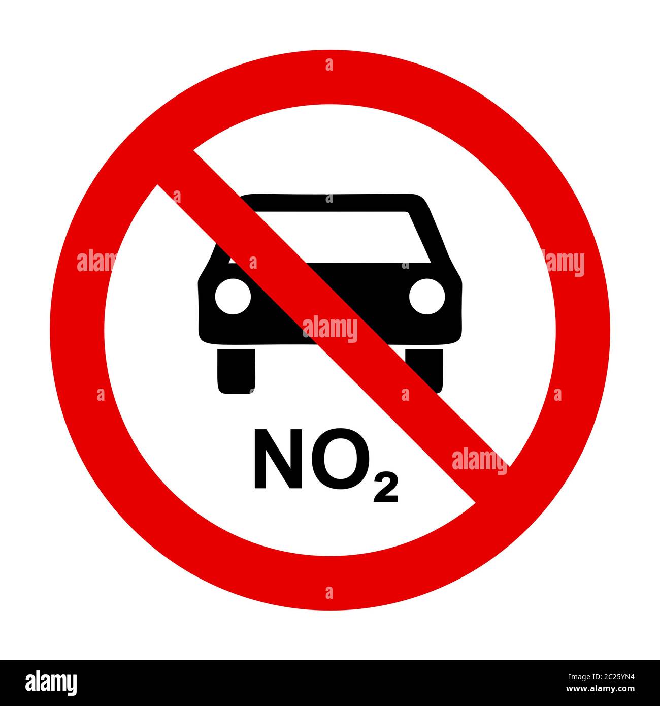 NO2 car and prohibition sign Stock Photo - Alamy