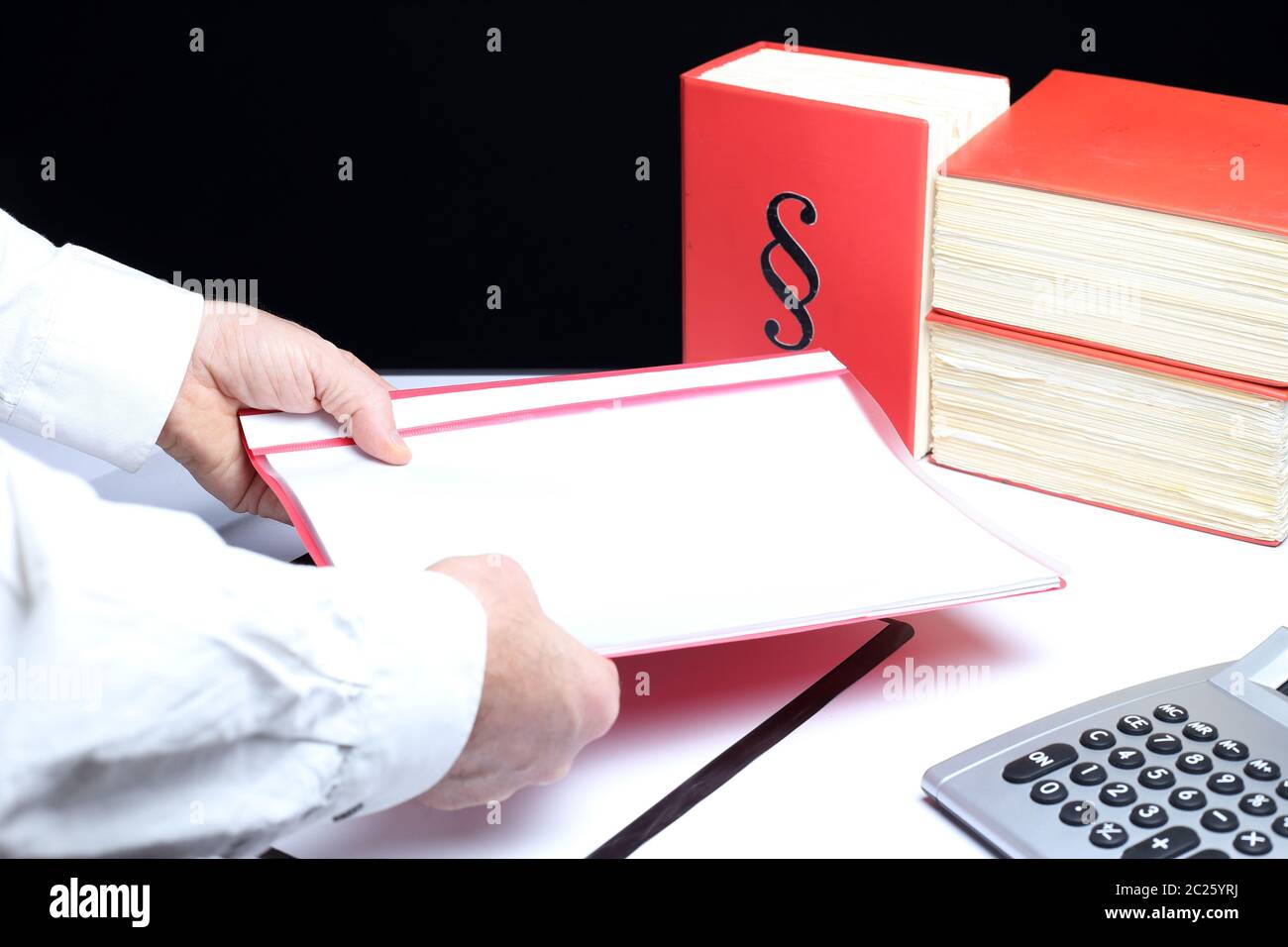 business worker is taking some documents in hand Stock Photo - Alamy