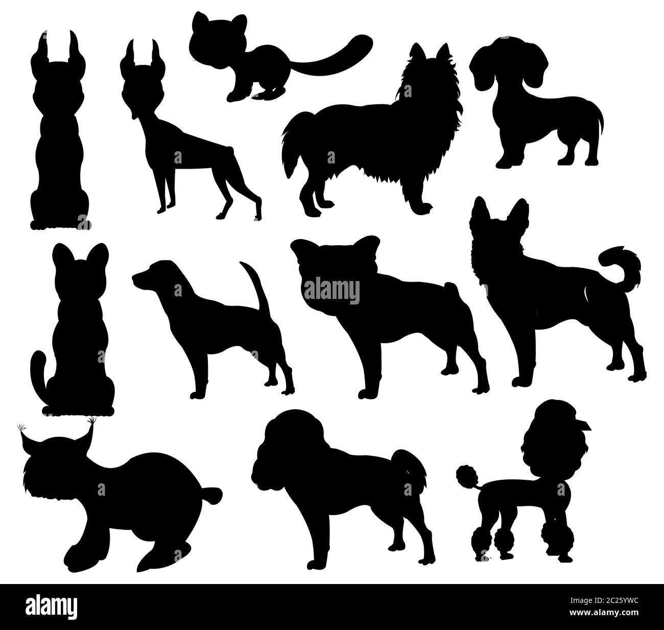 Pets silhouette Cut Out Stock Images & Pictures - Alamy