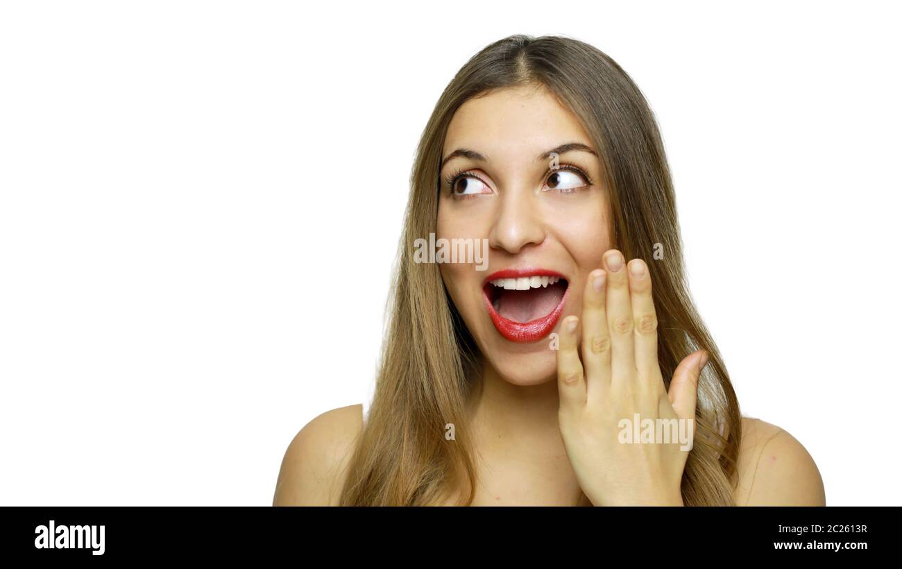 Woman screaming horror side hi-res stock photography and images - Alamy