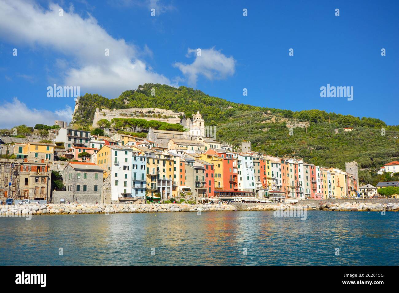 The colorful coastal village of Porto Venere, Italy, on the Ligurian ...