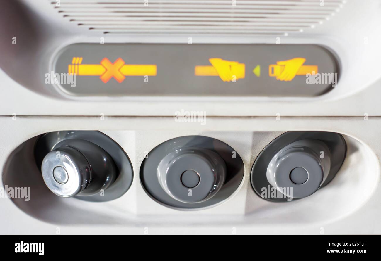 Control panel for air conditioning inside an airplane Stock Photo - Alamy