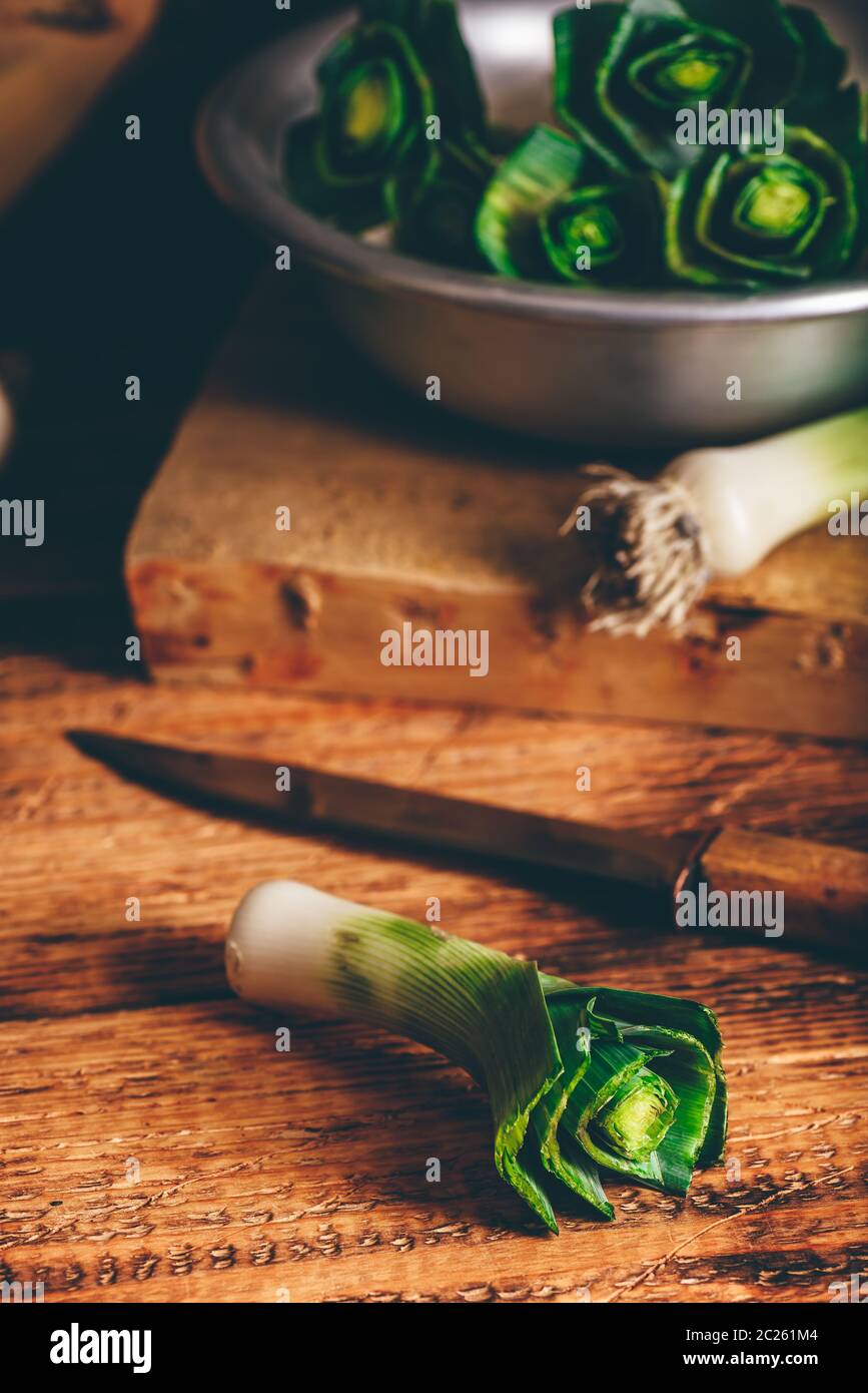 Leek vegetable food prepare hi-res stock photography and images - Alamy