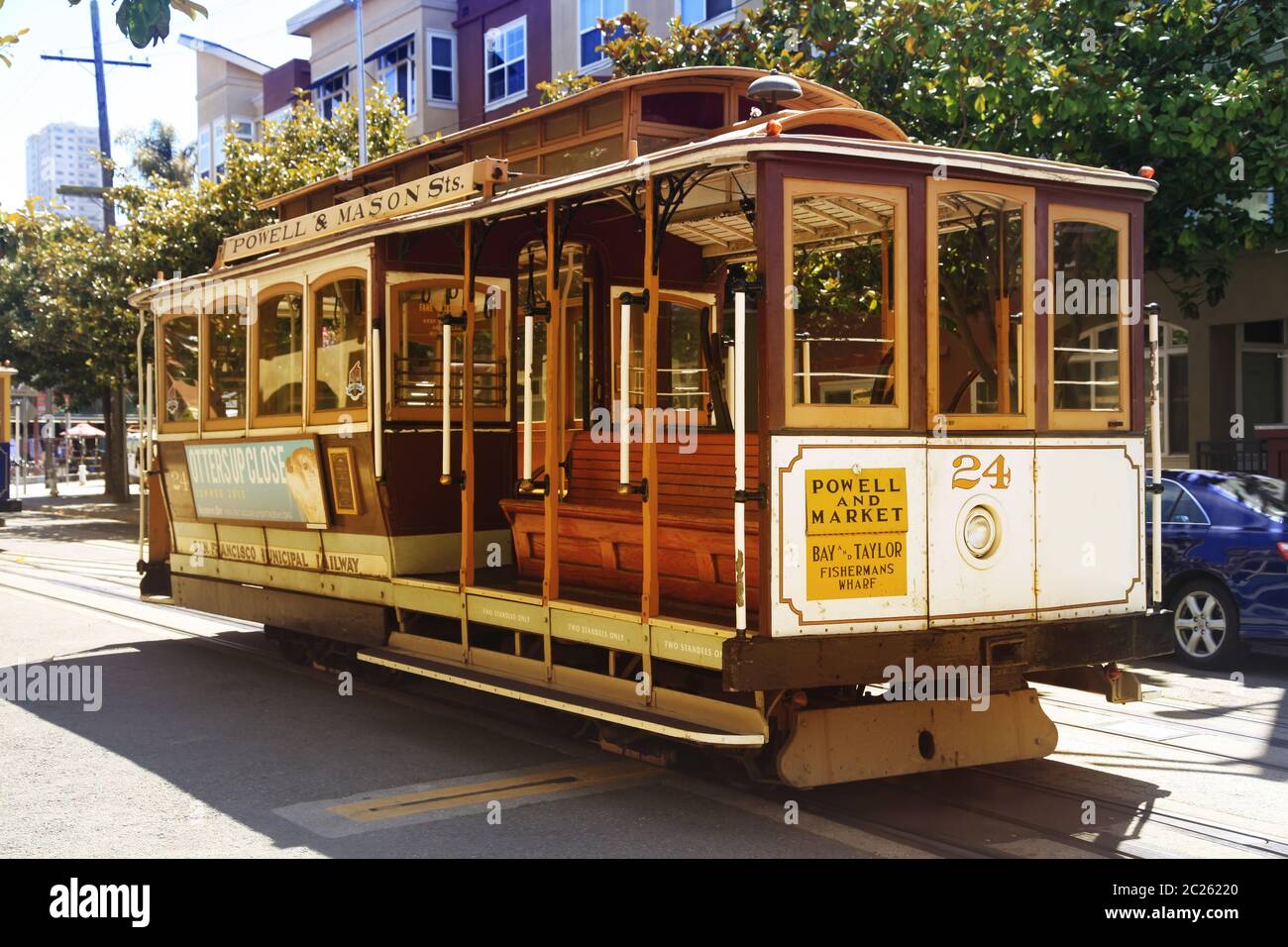 Passengers ride in a cable car Stock Photo - Alamy