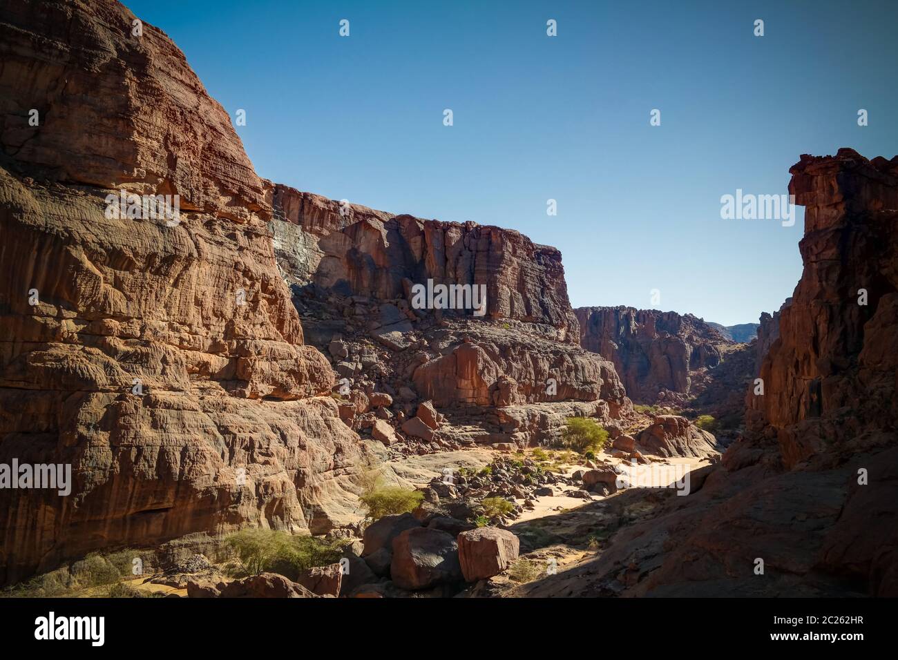 Panorama inside canyon aka Guelta d'Archei in East Ennedi, Chad Stock ...