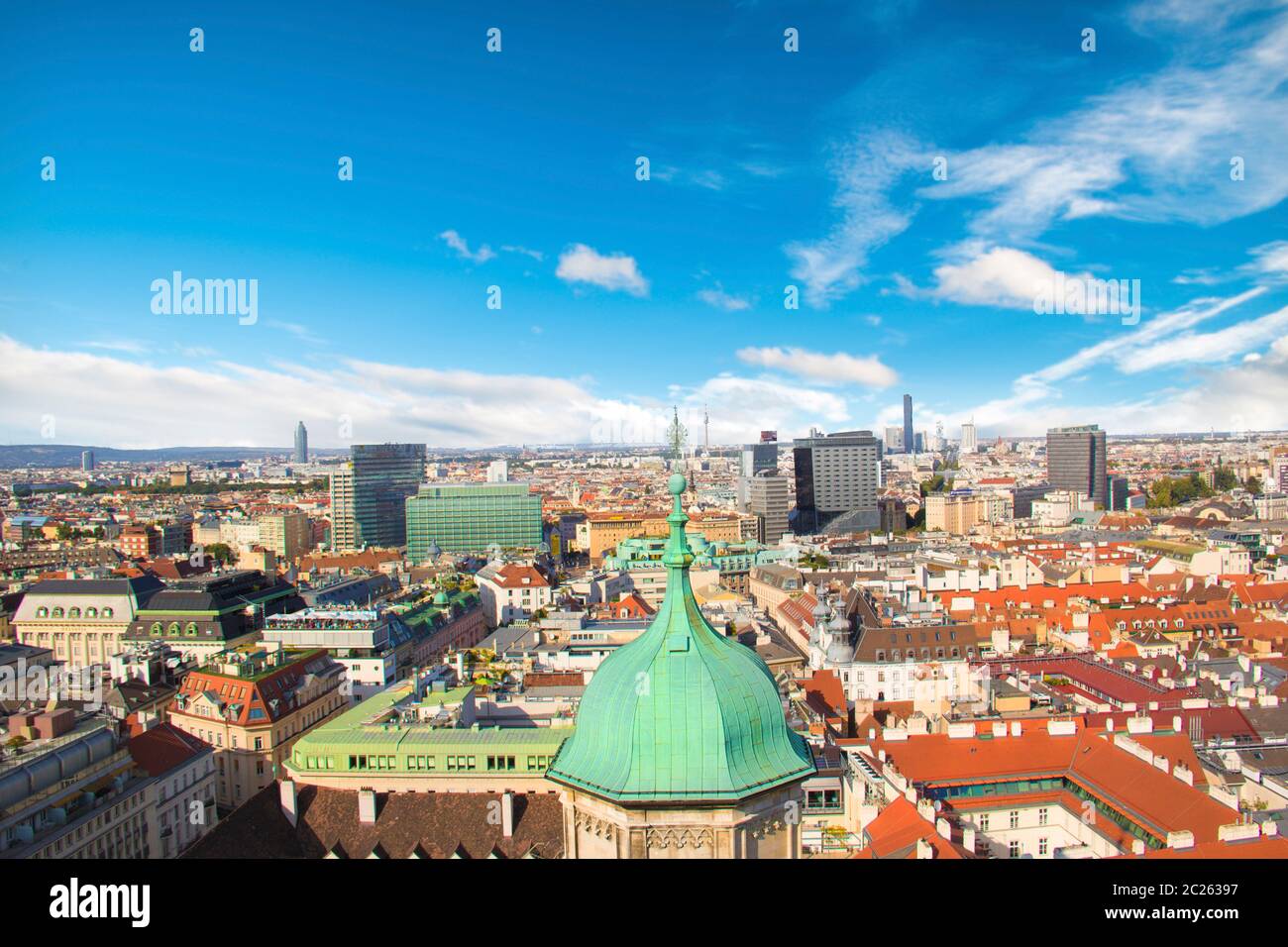 View of the city from the observation deck of St. Stephen's Cathedral ...