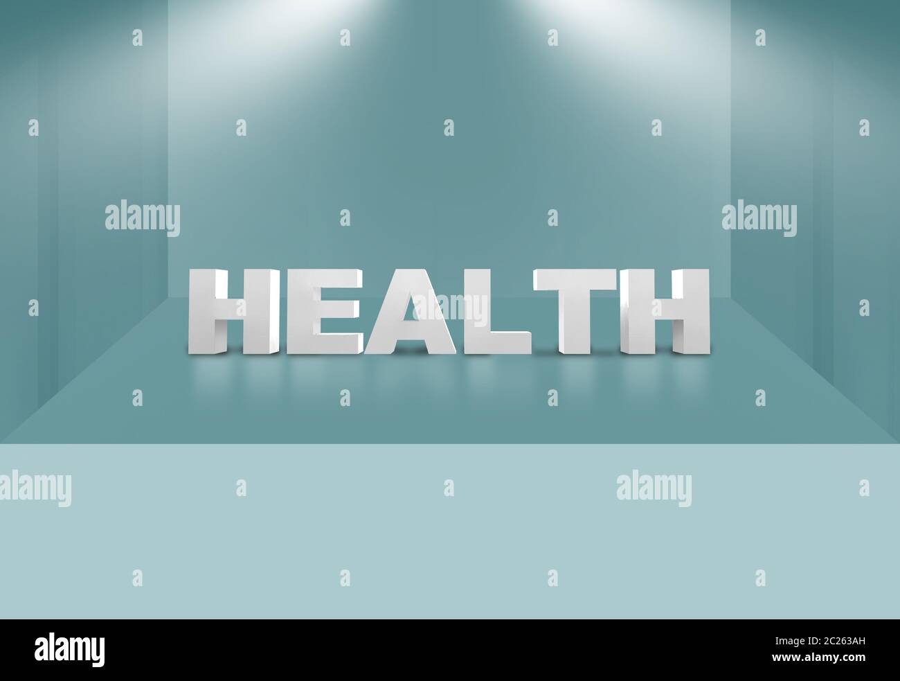 3D Health Text on 3D Stage Space, Suitable for Healthcare and Medical ...