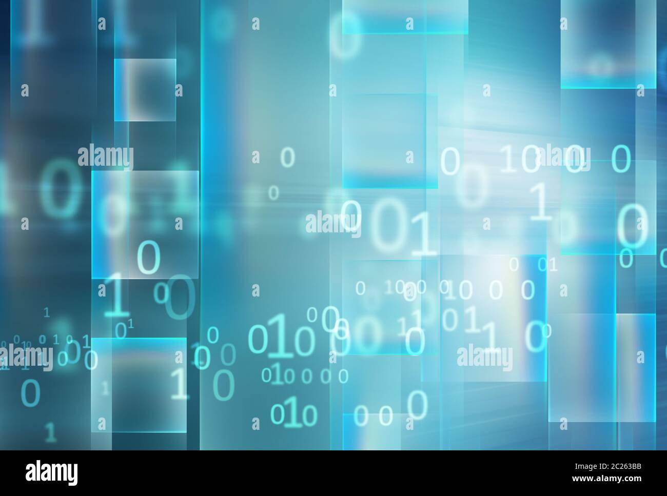 High technology screen with digital binary codes growing from the ...