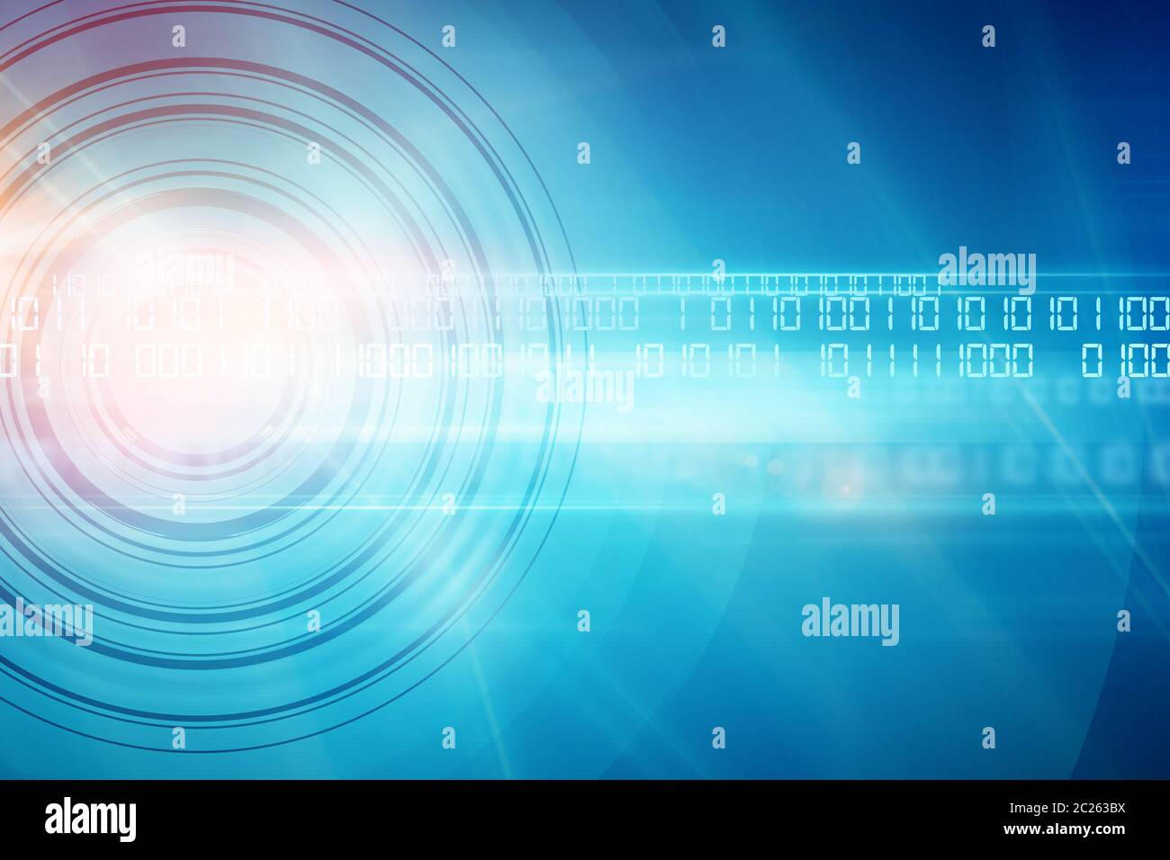 Growing digital technology with binary codes, futuristic digital ...