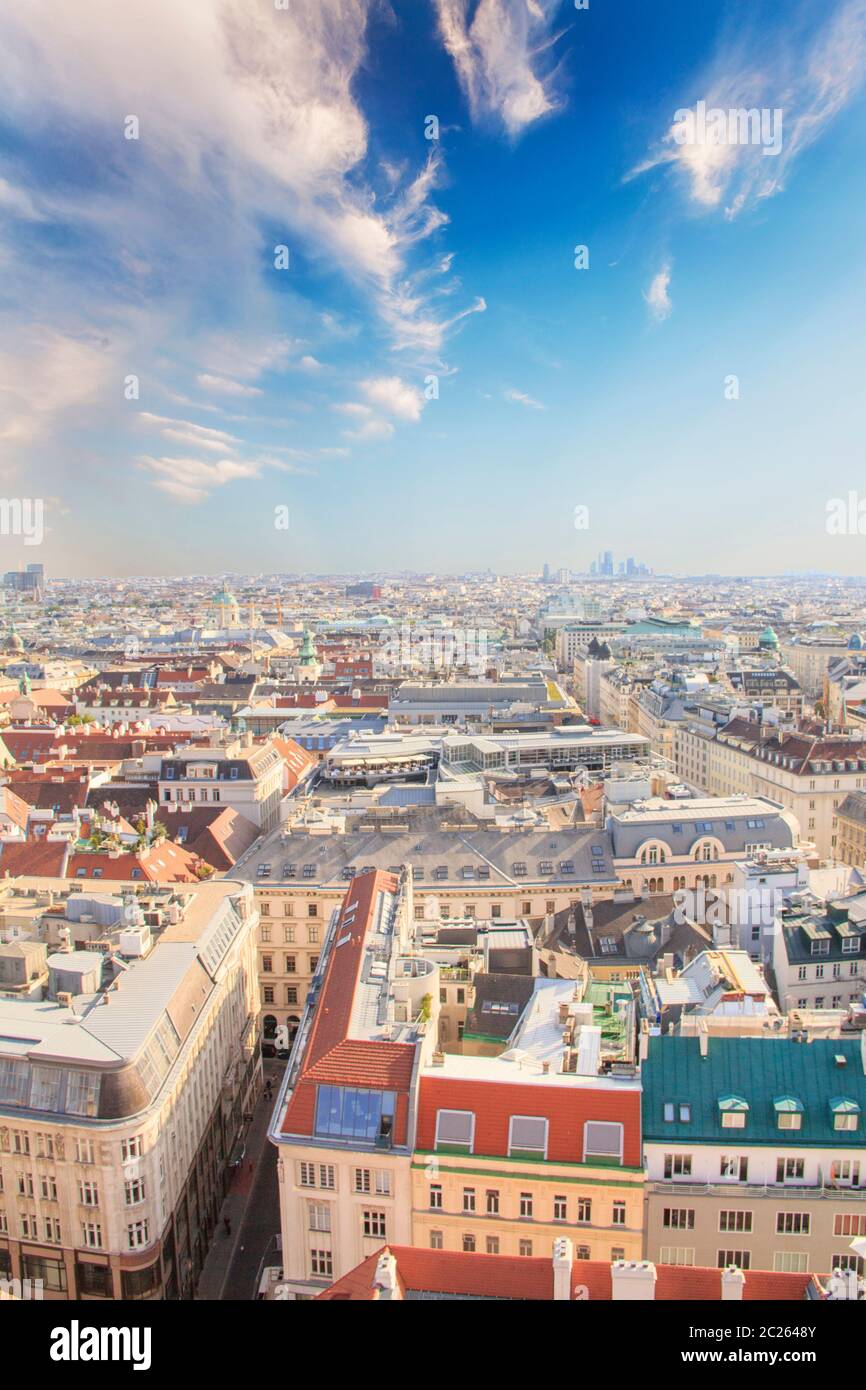 View of the city from the observation deck of St. Stephen's Cathedral ...