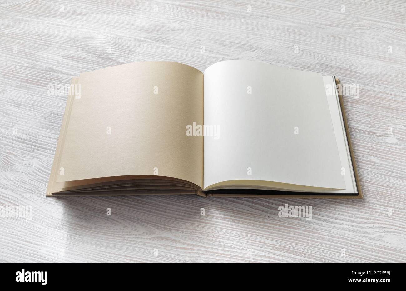 Opened blank book Stock Photo - Alamy
