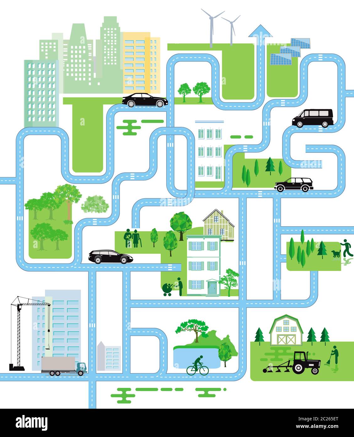 City City Map, Life in the city, Â Illustration Stock Photo - Alamy