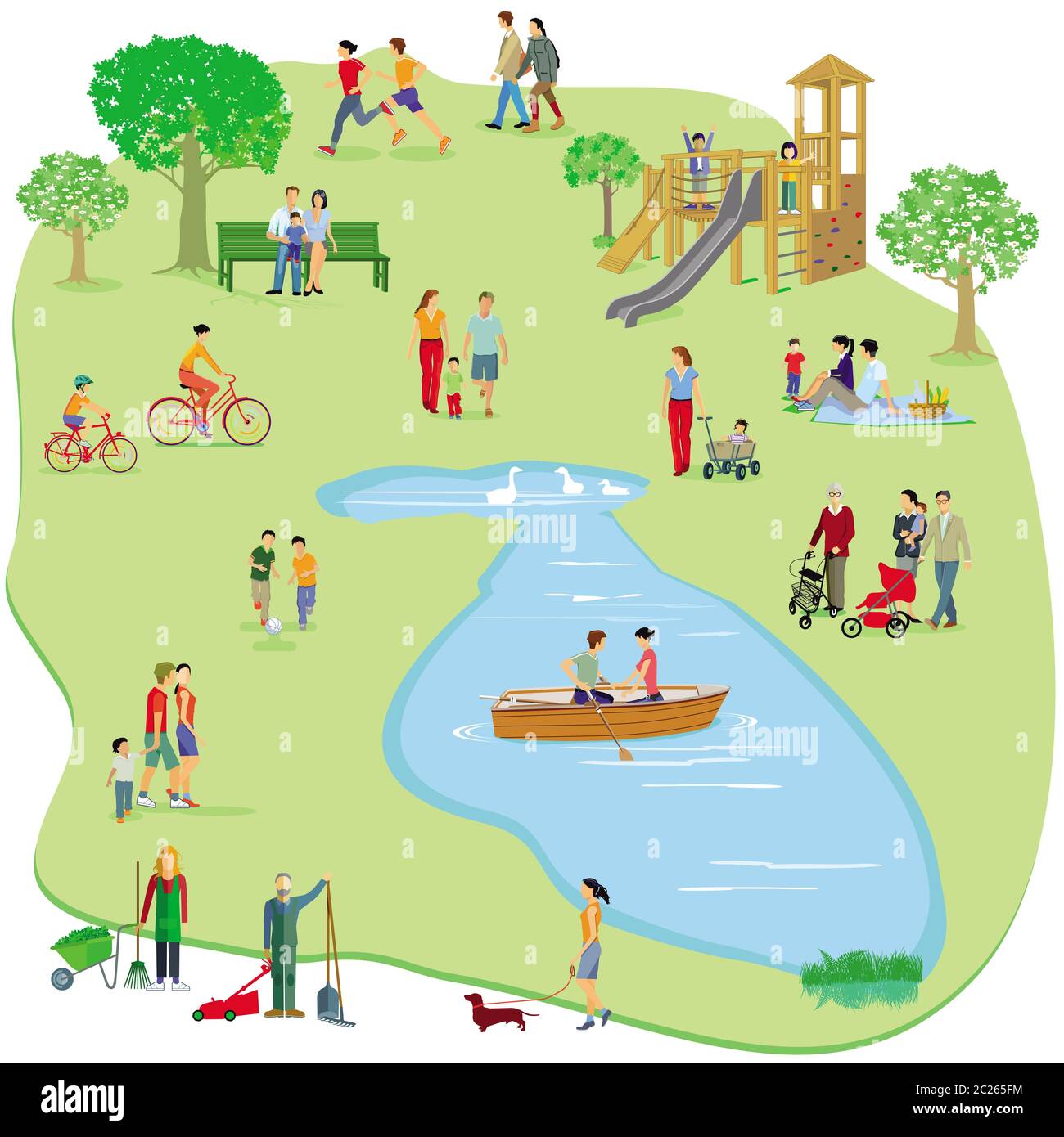 Weekend activity Outdoors by the lake Stock Photo - Alamy