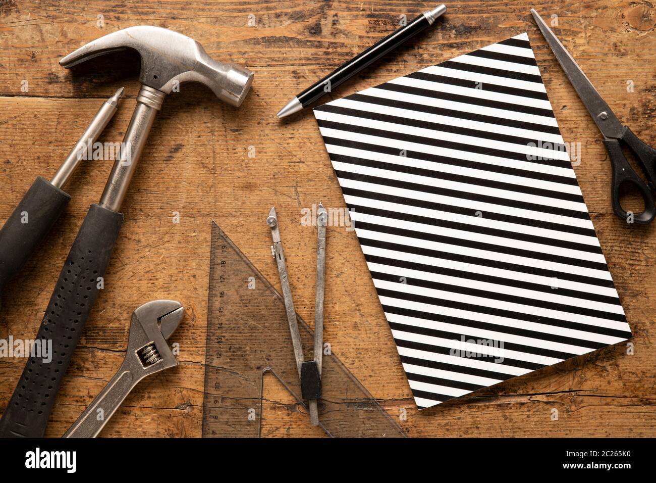 Vintage wooden ruler hi-res stock photography and images - Alamy