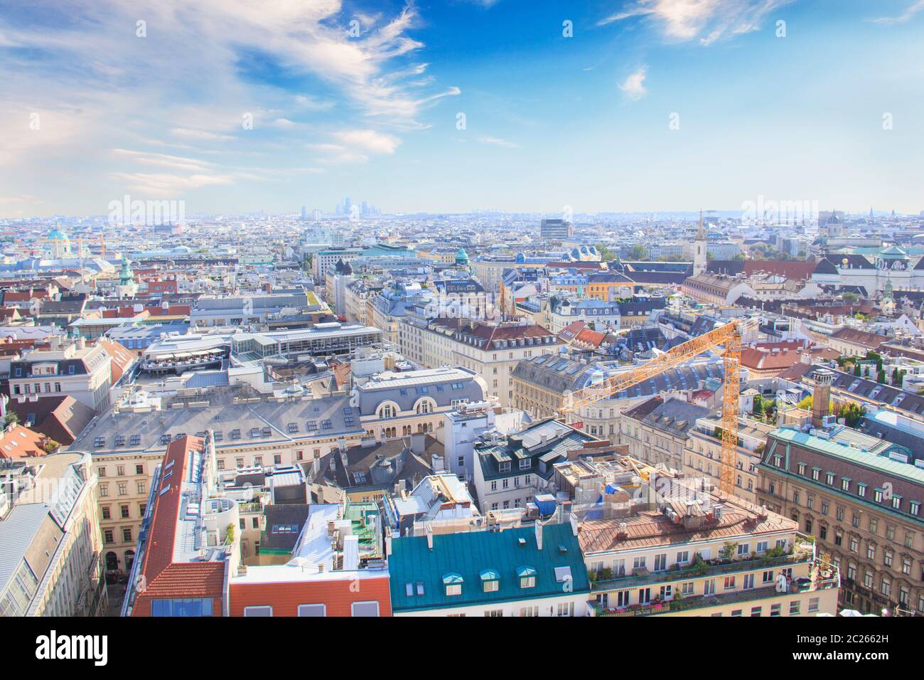 View of the city from the observation deck of St. Stephen's Cathedral ...