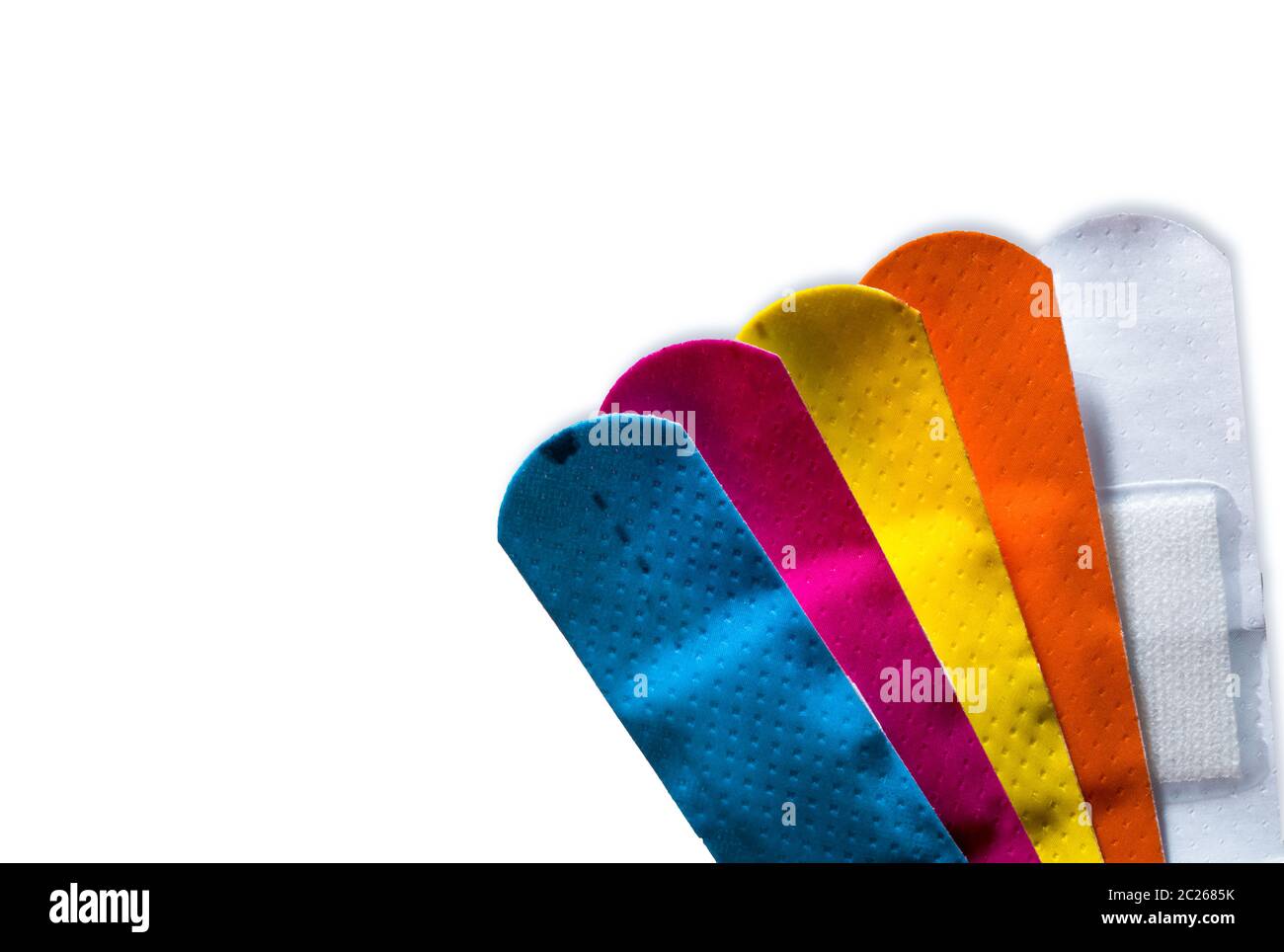 Macro shot detail of first aid dressing (Plaster) with non-stick pad ...