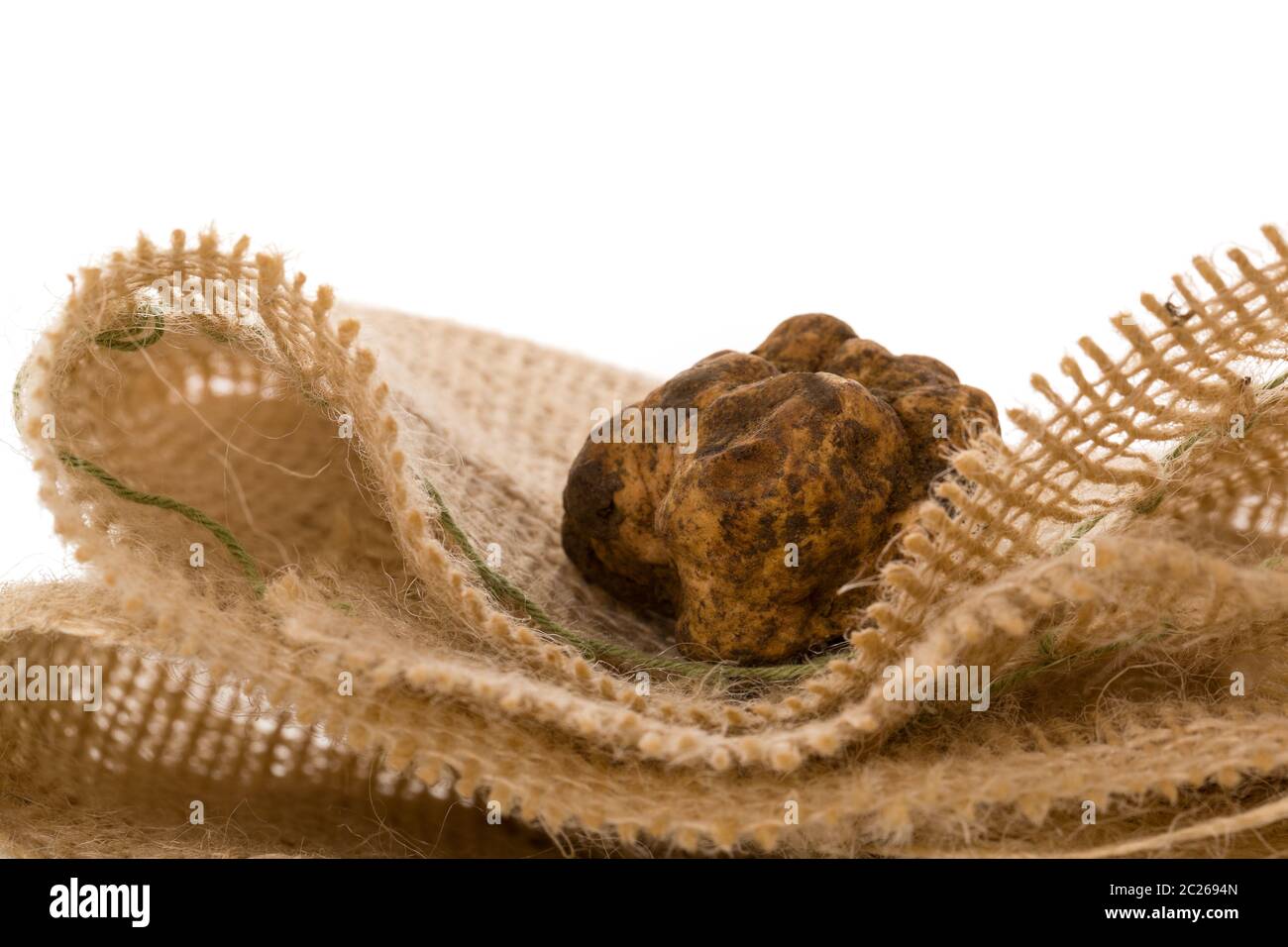 Original italian white truffle (tuber magnatum) on white background ...
