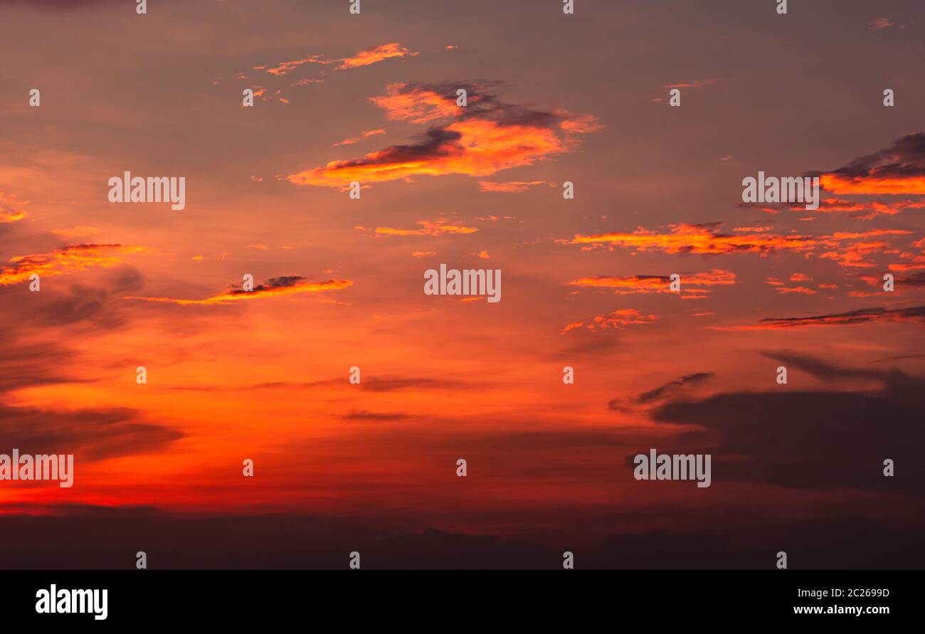 Dramatic red and orange sky and clouds abstract background. Red-orange ...