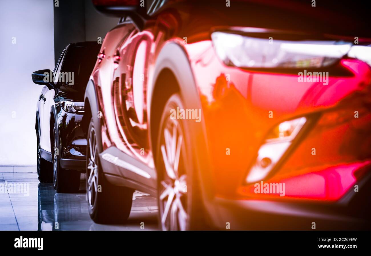 New luxury red and black compact SUV car with sport and modern design ...