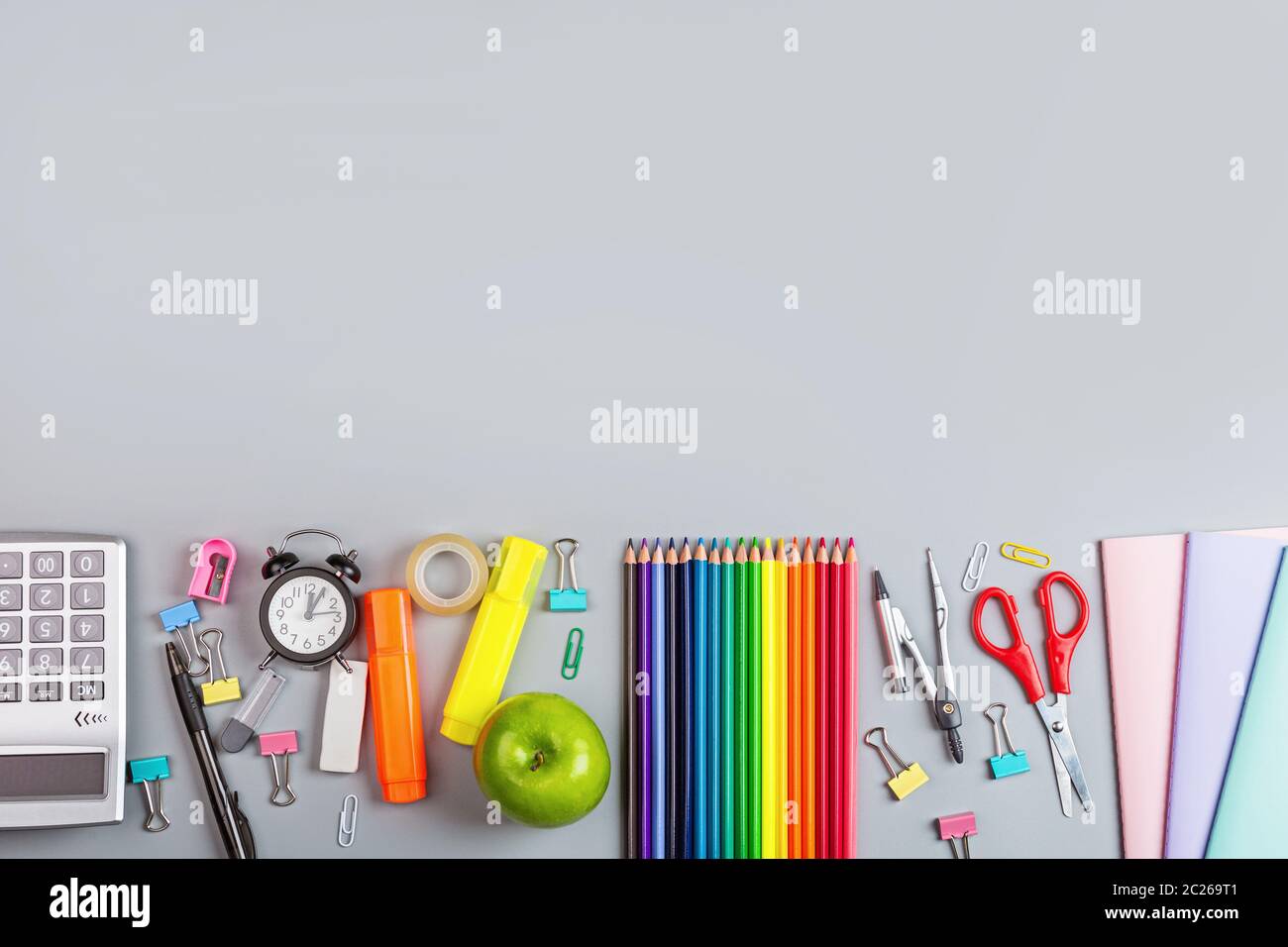 Back to School background with place for text. Collection of school ...