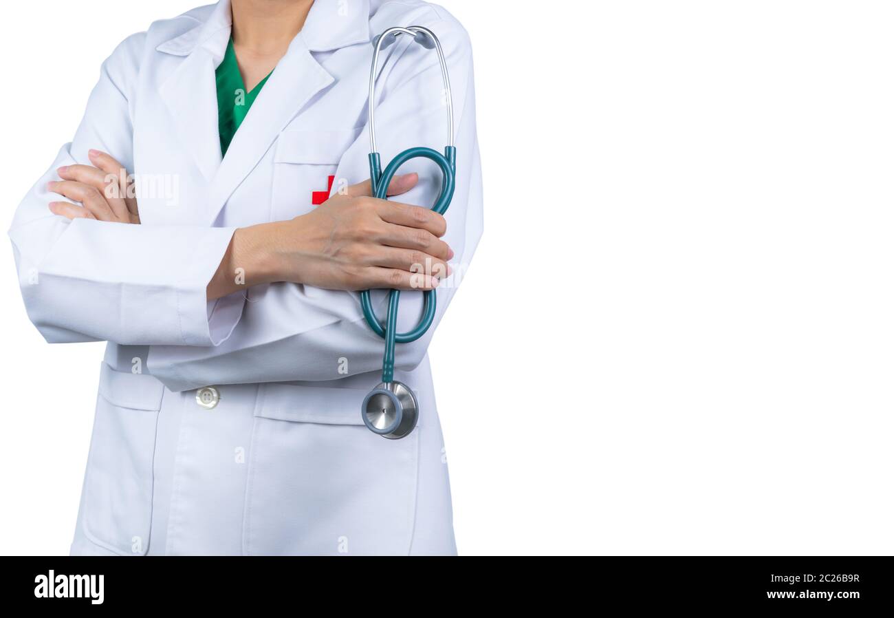 Cardiologist specialist doctor wear white uniform. Physician stand with ...