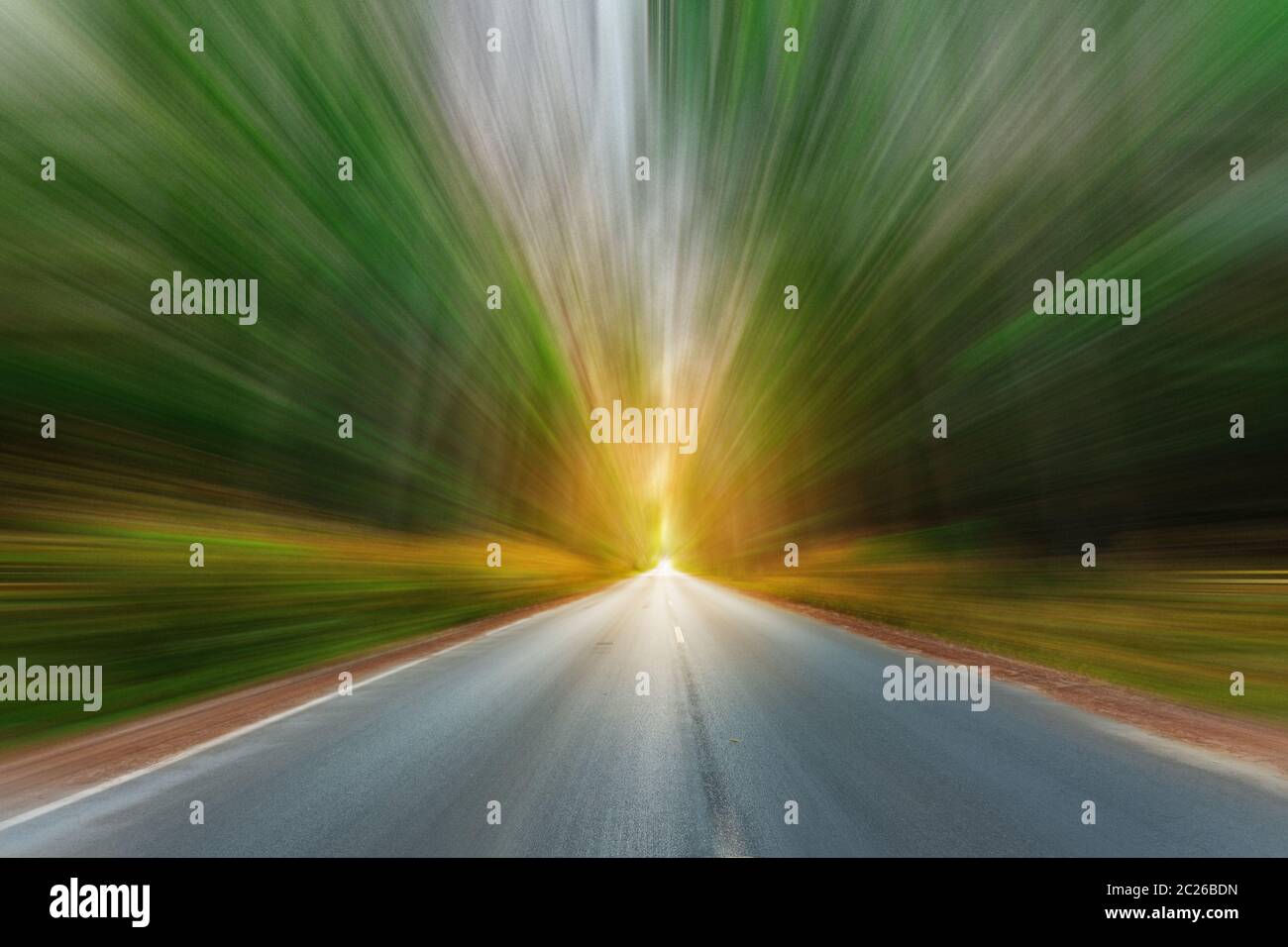 Blurred asphalt road blurred blue sky background Stock Photo - Alamy