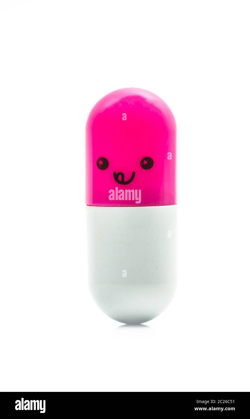 Happy pill capsule cartoon character hi-res stock photography and ...