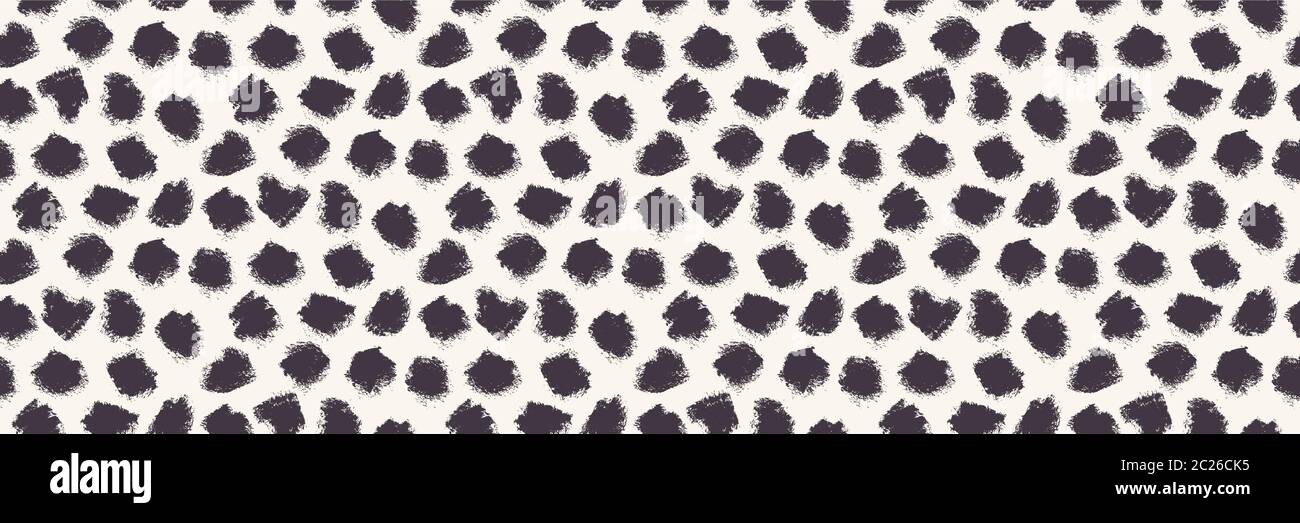 Appaloosa Imperfect Polka Dot Spots Seamless Border Pattern. Doodle ...