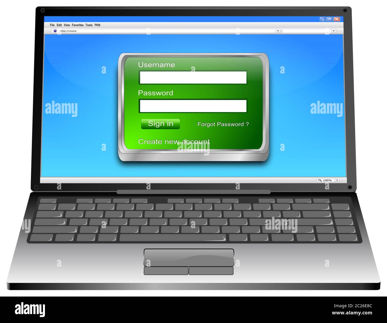 Desktop password access Cut Out Stock Images & Pictures - Alamy