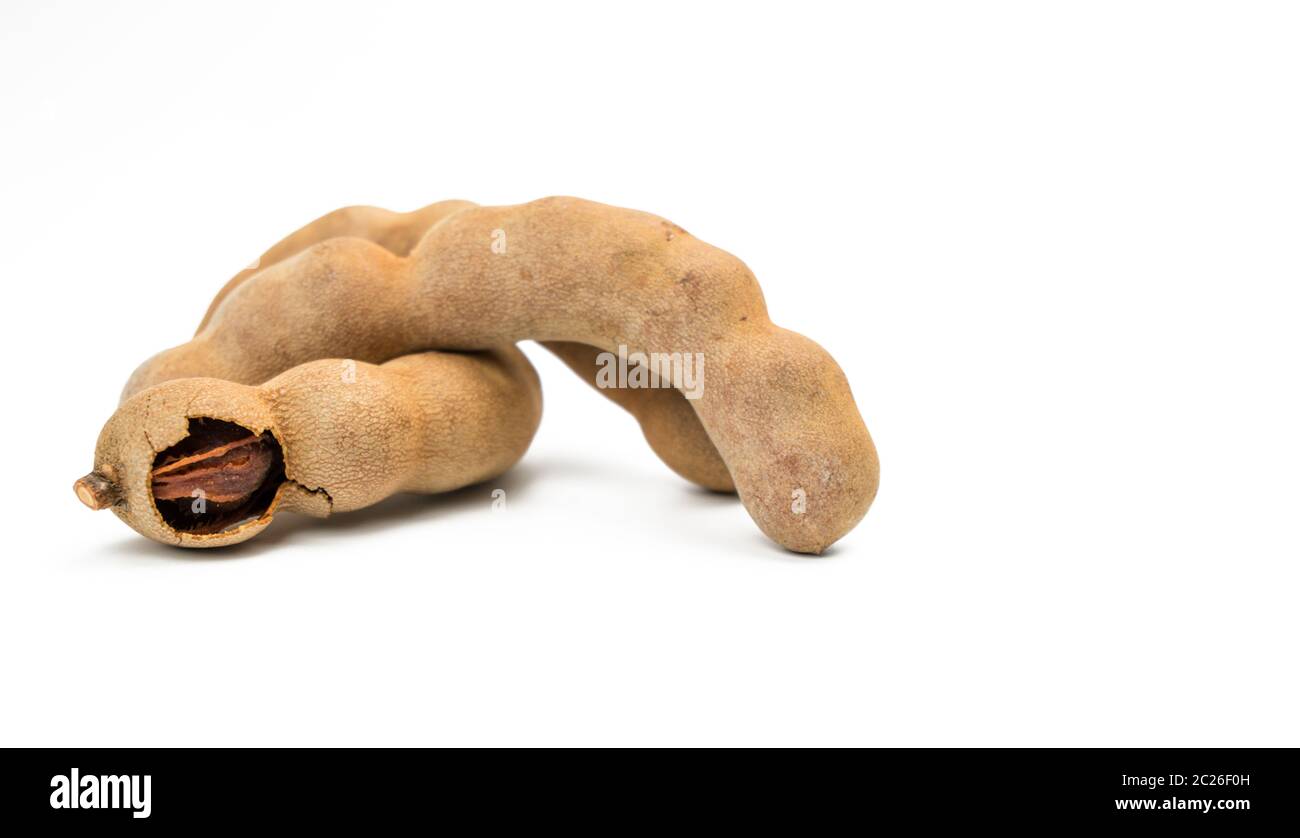 Tamarind - Sweet ripe tamarind isolated on white background with ...
