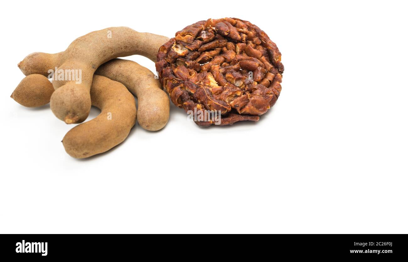 Tamarind - Sweet ripe tamarind isolated on white background with ...