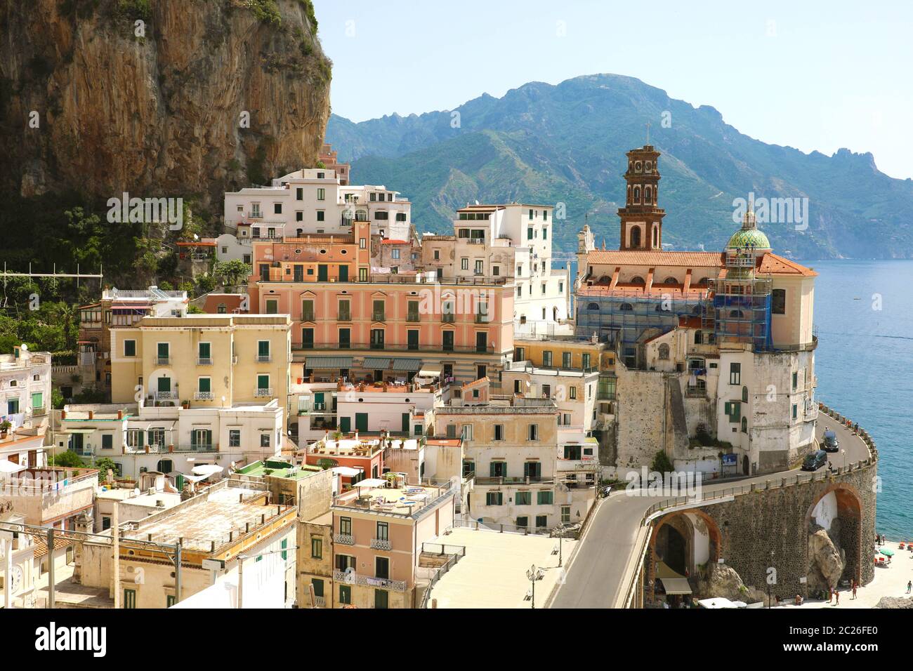 Coastal cityscape of the town of atrani in italy hi-res stock ...