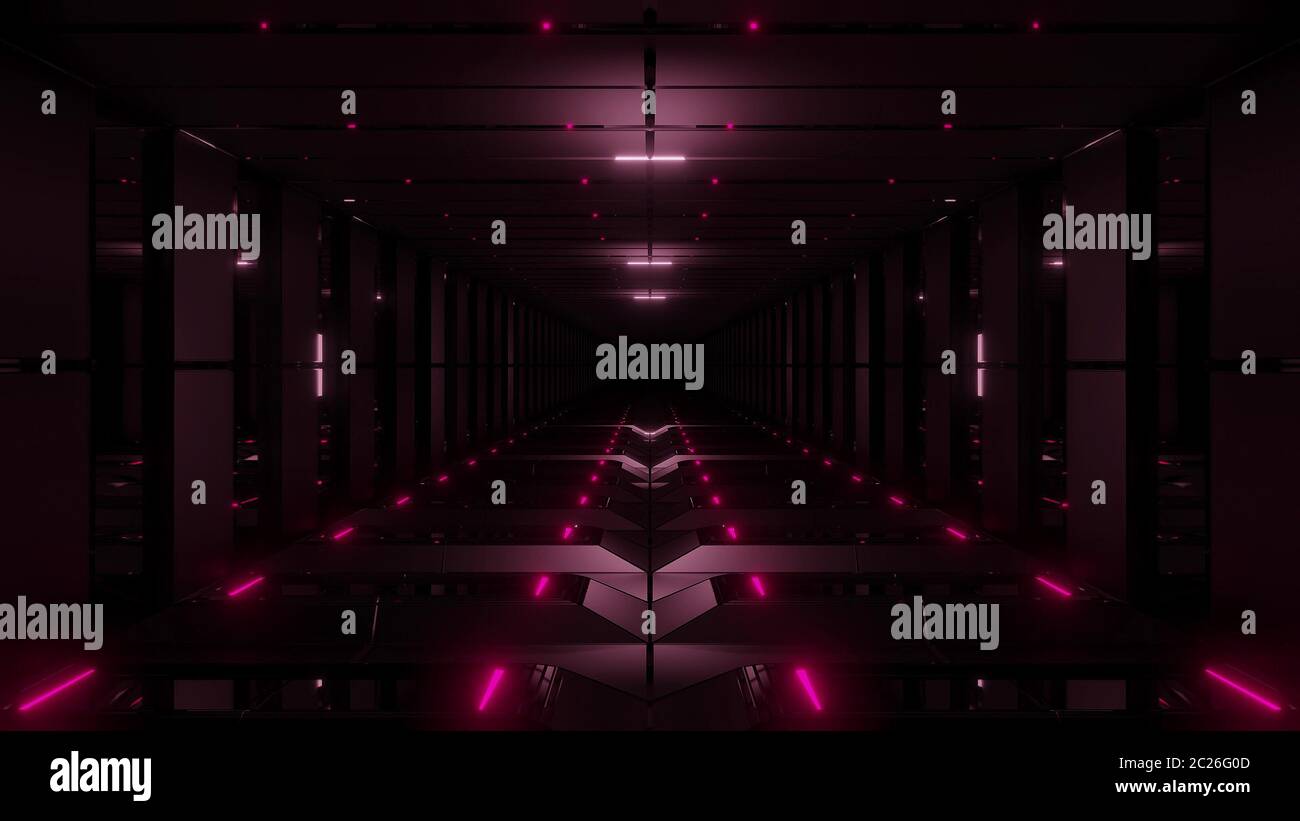 red tunnel corridor 3d rendering illustration background wallpaper, 3d ...