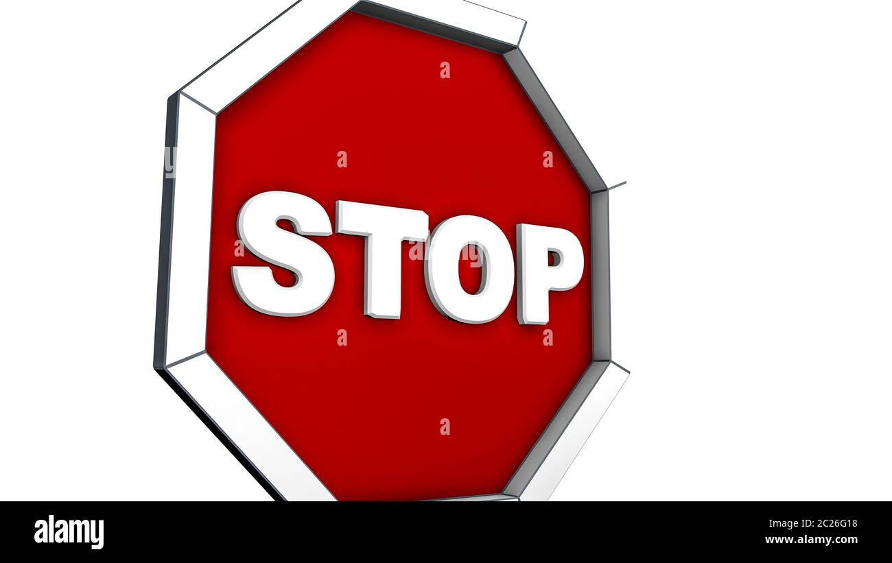 model of road sign stop. 3D rendering Stock Photo - Alamy