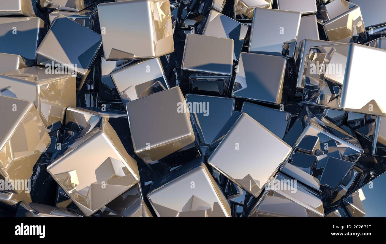 gray cubes on a white background. illustration. 3d rendering Stock ...