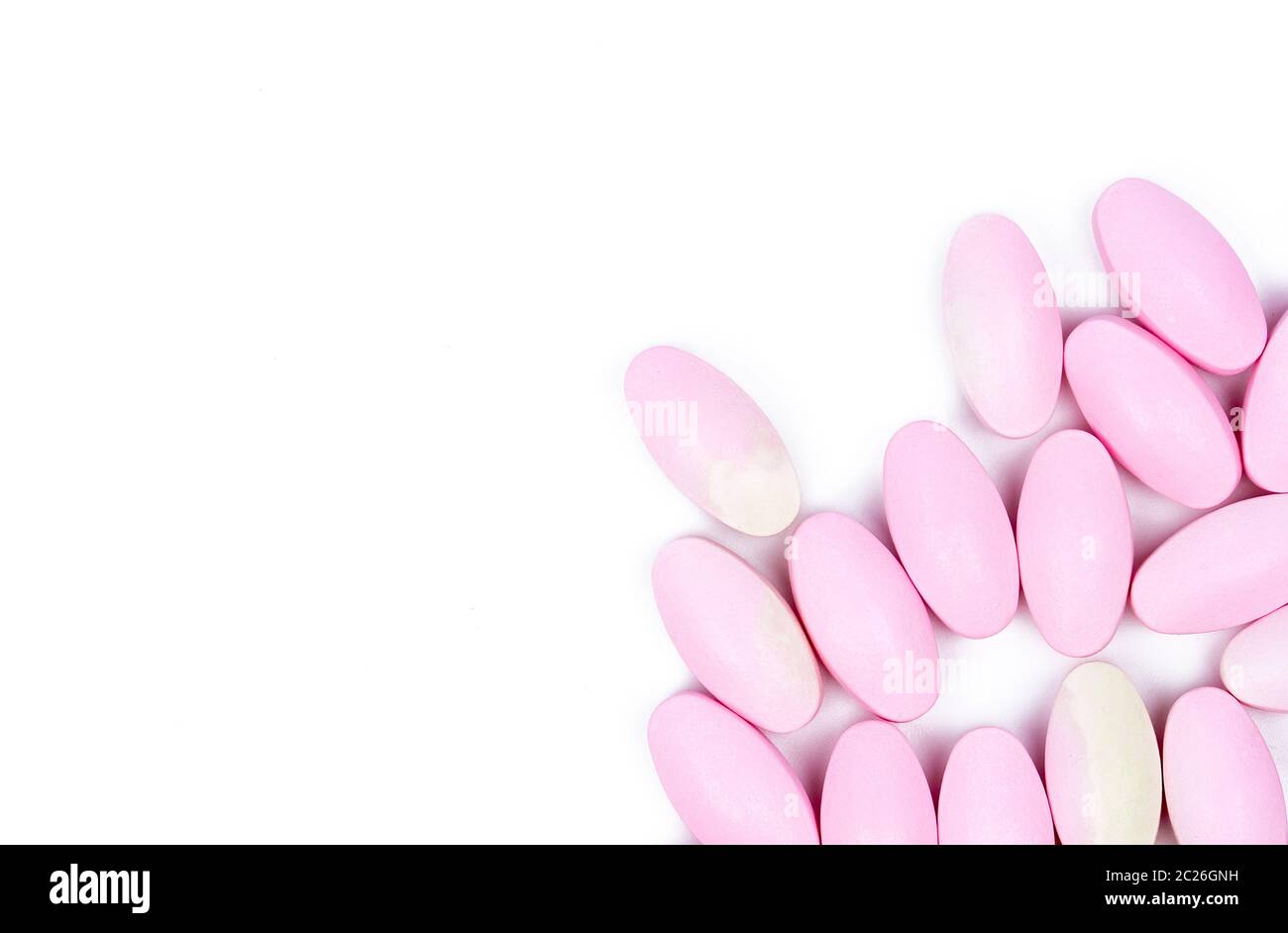 Expired calcium tablet pills with color change isolated on white ...