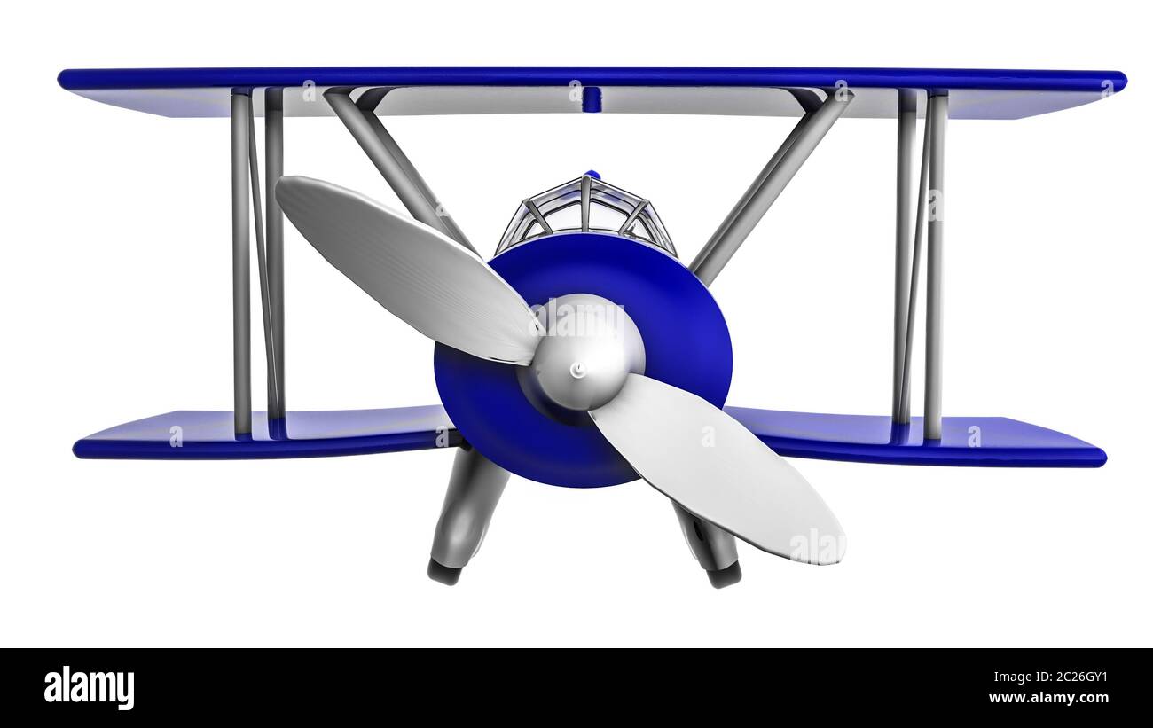 airplane on a white background. plastic biplane. 3D rendering Stock ...