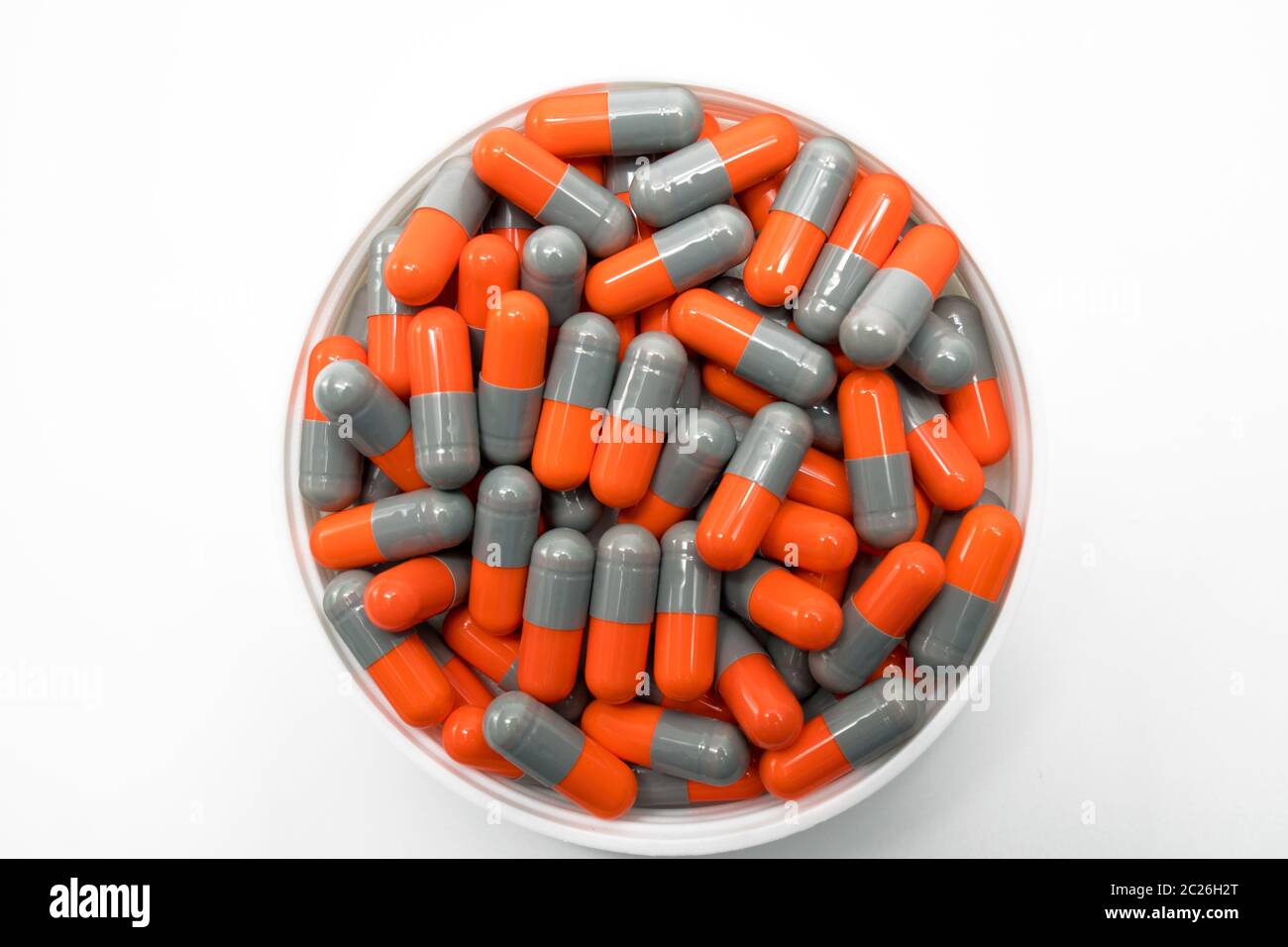 Grey, orange antibiotic capsule hi-res stock photography and images - Alamy
