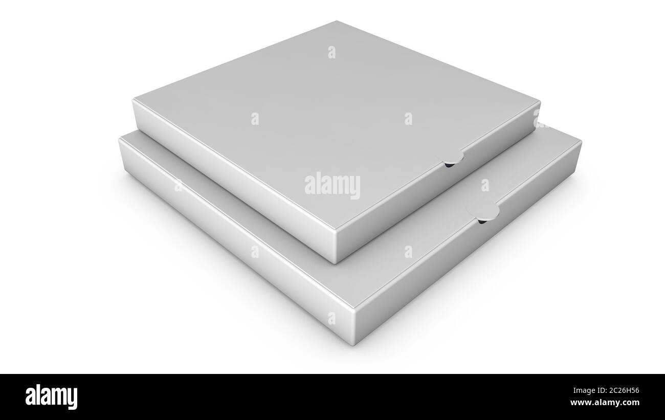 Stacks of pizza boxes. Template for advertising. 3d render Stock Photo ...