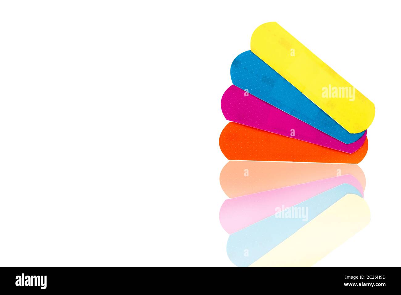 Macro shot detail of first aid dressing (Plaster) with non-stick pad ...