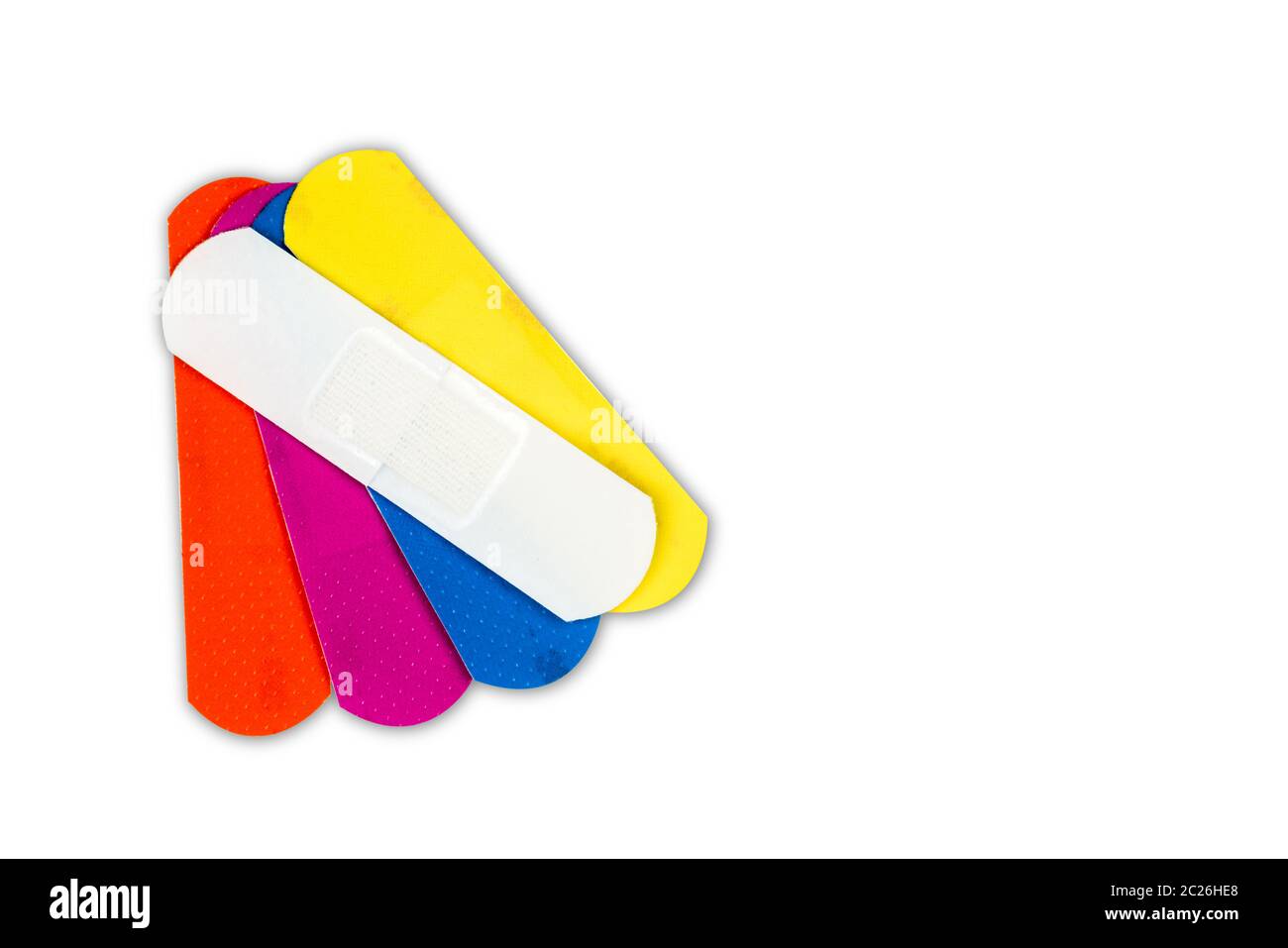 Macro shot detail of first aid dressing (Plaster) with non-stick pad ...