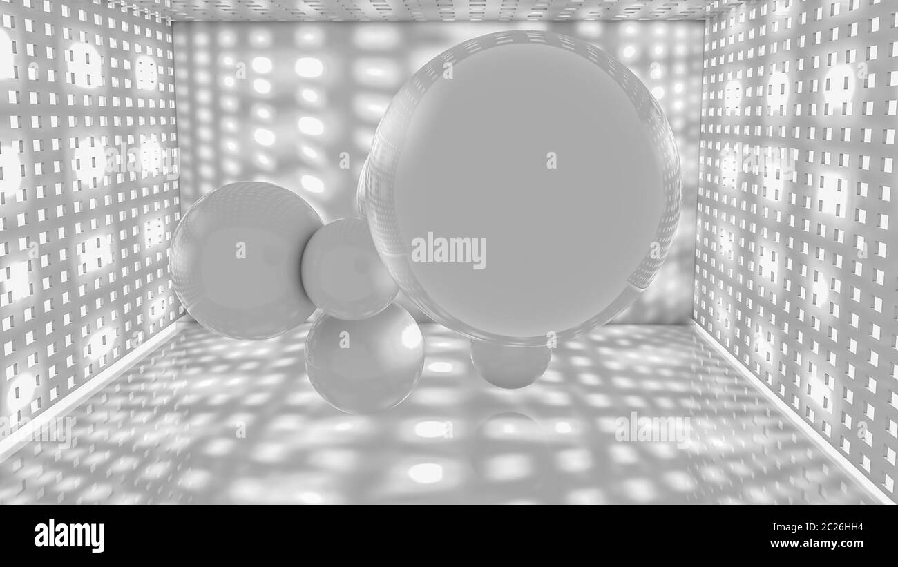 Sphere on a light gray. Three-dimensional illustration. 3d render Stock ...