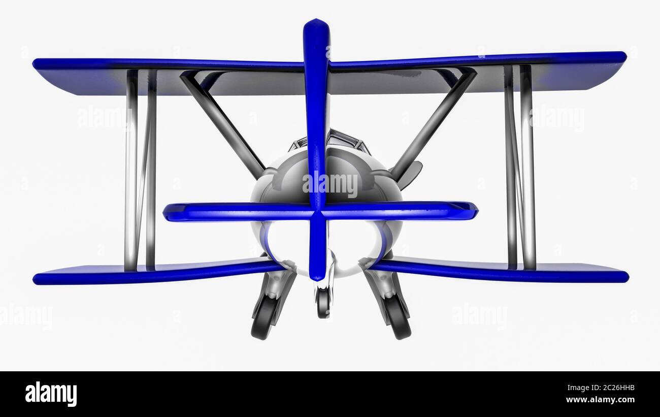 airplane on a white background. plastic biplane. 3D rendering Stock ...