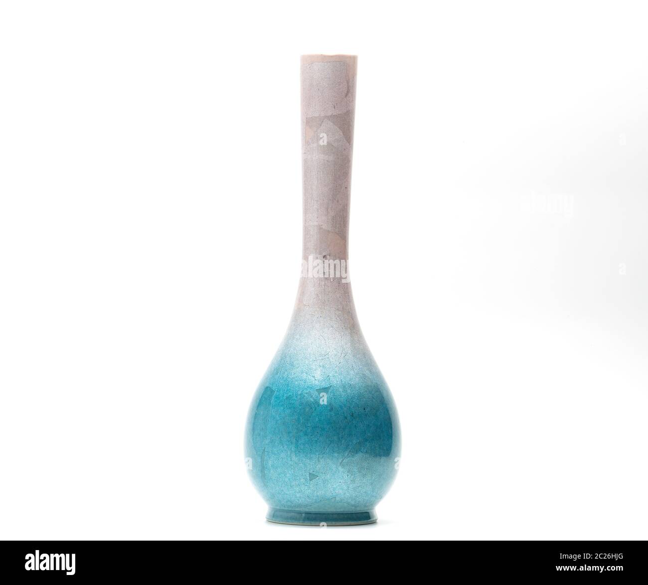 Modern pottery vase with beautiful patterns isolated on white ...